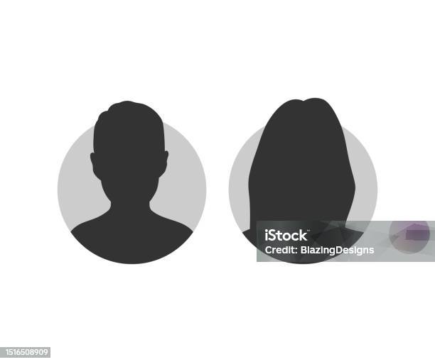 Avatar De Silhouette De Visage Masculin Et Féminin Icône De Profil