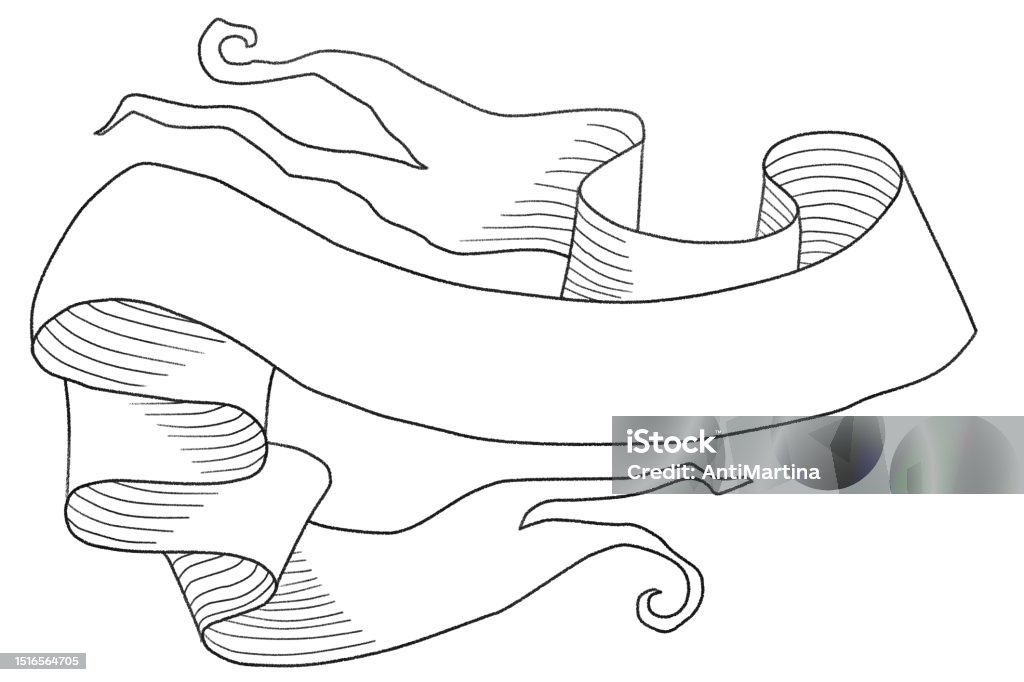 Dessin À Lencre De Ligne De Lillustration Dun Parchemin Avec Espace