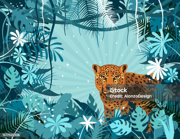 Macan Tutul Di Semaksemak Maskot Desain Logo Kreatif Ilustrasi Stok