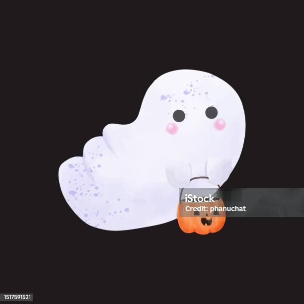 Hantu Kecil Yang Lucu Memegang Labu Selamat Halloween Cat Air Halloween ... Hantu Kecil Yang Lucu Memegang Labu Selamat Halloween Cat Air Halloween ...