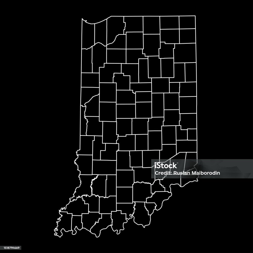Karte Des Bundesstaates Indiana Mit Landkreisen Vektorillustration ... Karte Des Bundesstaates Indiana Mit Landkreisen Vektorillustration ...