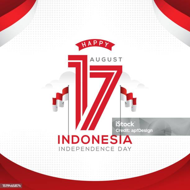 Perayaan Spanduk Poster Hari Kemerdekaan Indonesia Ilustrasi Stok