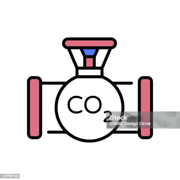 Illustration De Conception Dicône De Contour Remplie De Co2 Symbole