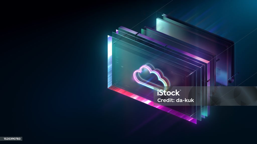 Cloud Computing And Technologies Futuristic Background Transforming