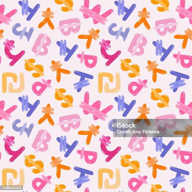 Motif Simple Et Sans Couture Ludique Avec Différents Symboles