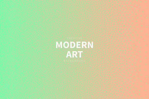 Abstract Design With Dots And Green Gradients Stippling Art Trendy