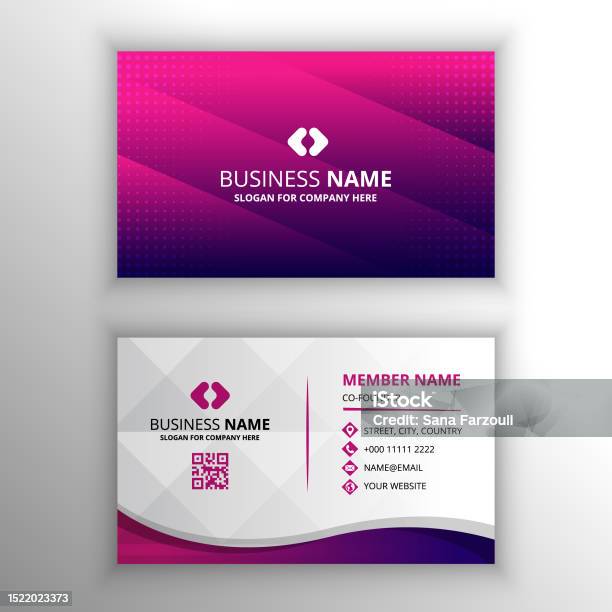 Template Kartu Bisnis Bergaris Merah Muda Gradien Datar Modern ... Template Kartu Bisnis Bergaris Merah Muda Gradien Datar Modern ...