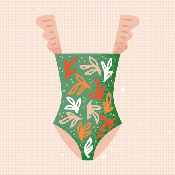 80 Green One Piece Swimsuit Stock Illustrations Royalty Free Vector