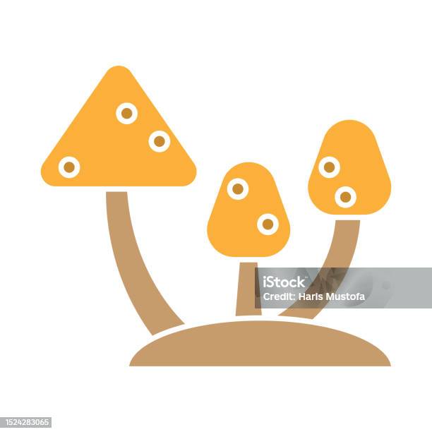 Mushroom Icon Clipart Design Template Illustration Isolated Stock