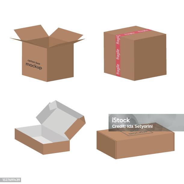 Mockup Kotak Kardus Diisolasi Dengan Latar Belakang Putih Tata Letak
