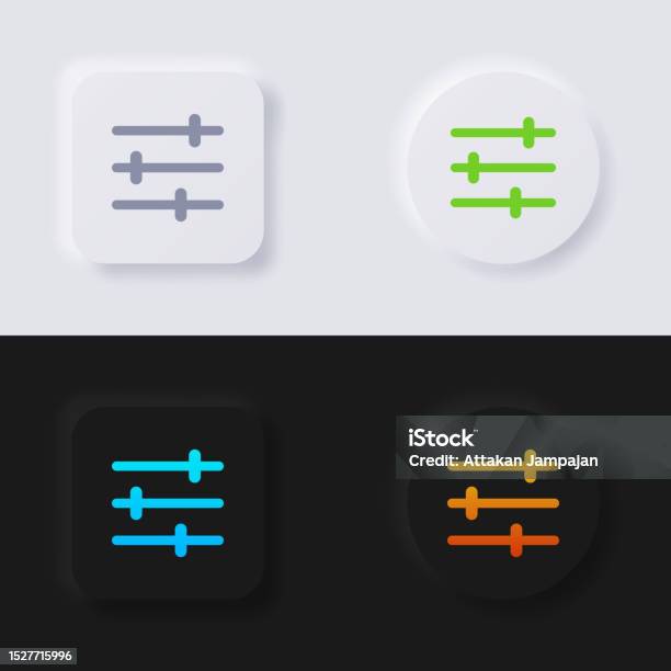Réglage Du Symbole Ou Du Jeu Dicônes De Contrôle Bouton De Neumorphisme