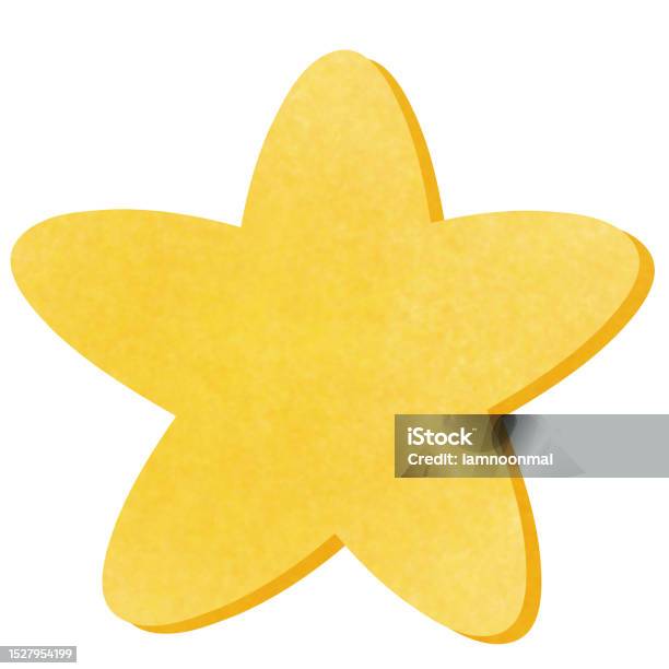 Dessin Détoile Jaune Isolée Sur Fond Blanc Pour Utilisation Comme