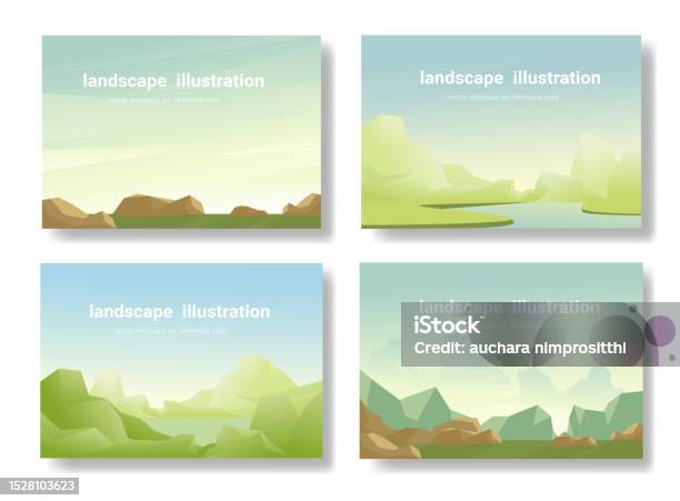Set Ilustrasi Lanskap Gunung Dan Danau Gaya Datar Indah Wallpaper Alami ... Set Ilustrasi Lanskap Gunung Dan Danau Gaya Datar Indah Wallpaper Alami ...