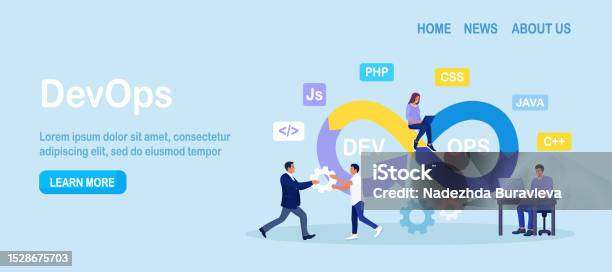Devops Concept Programmers Practice Of Development And Software Operations Developer Working On