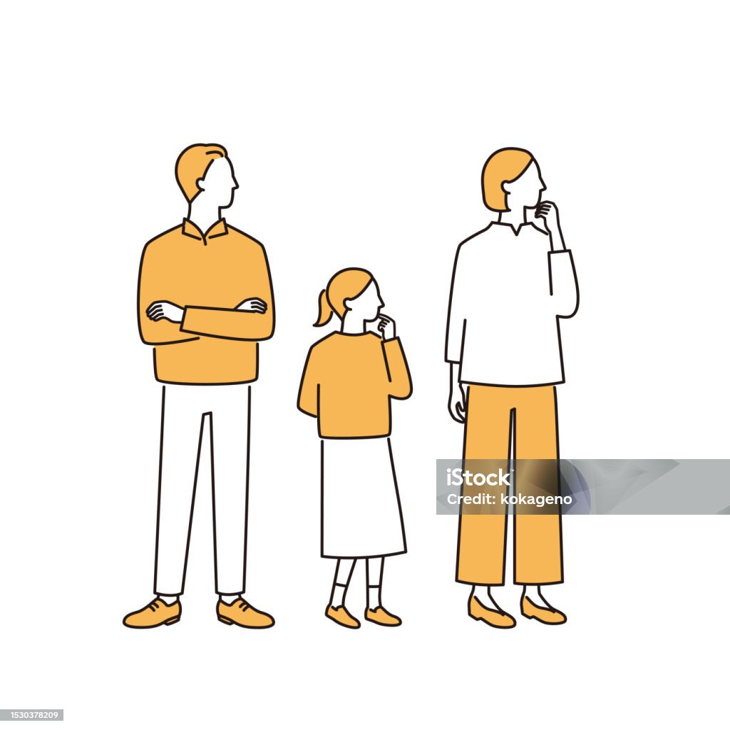 Memikirkan Keluarga Inti Ayah Ibu Dan Anak Perempuan Ilustrasi Seluruh ... Memikirkan Keluarga Inti Ayah Ibu Dan Anak Perempuan Ilustrasi Seluruh ...