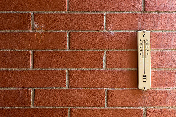 Free Stock Photo of Thermometer Mounted on Brick Building | Download ...