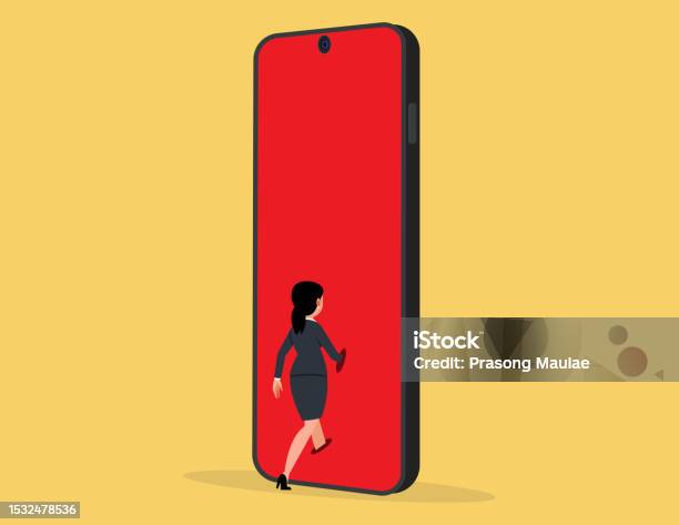 Connessione Dipendenza Dalla Tecnologia Simbolo Dei Social Media Donna ... Connessione Dipendenza Dalla Tecnologia Simbolo Dei Social Media Donna ...