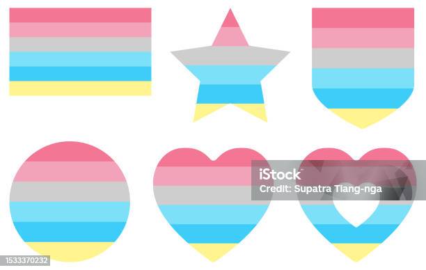 Genderflux Pride Flag In Shape Set Lgbtq Flag In Shape Set Stock