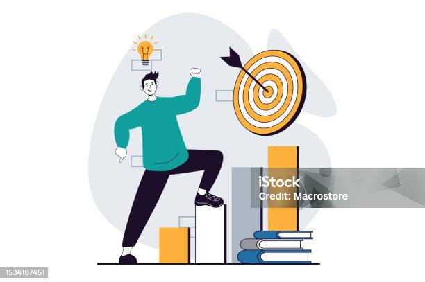 Konsep Pembuatan Bisnis Dengan Adegan Orang Dalam Desain Datar Untuk