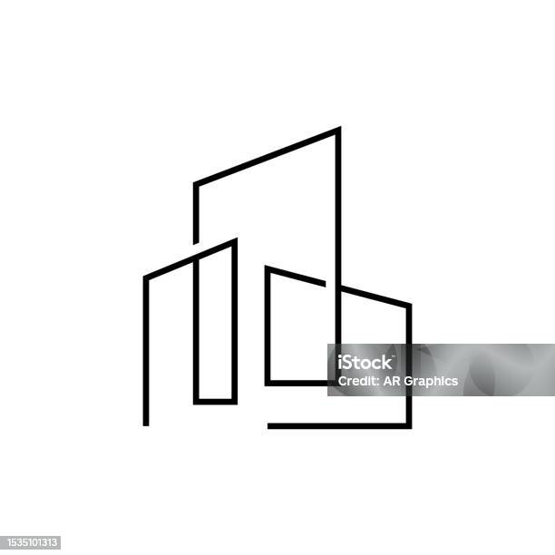 Logo Skyline Conception Moderne Simple De Gratteciel Bâtiments