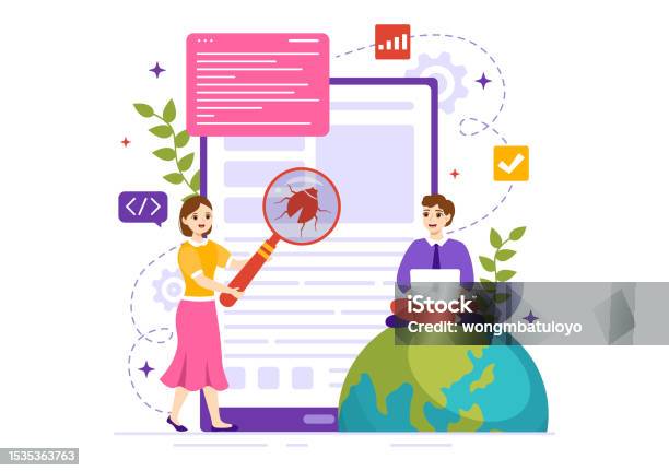 Software Testing Vector Illustration With Application Engineering