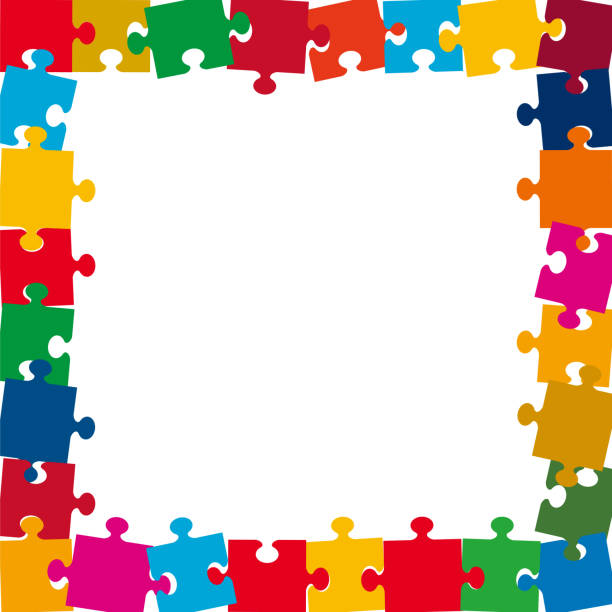 Puzzle Pieces Border Clip Art