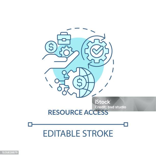 Customizable Resource Access Linear Icon Fdi Concept Stock Illustration ... Customizable Resource Access Linear Icon Fdi Concept Stock Illustration ...
