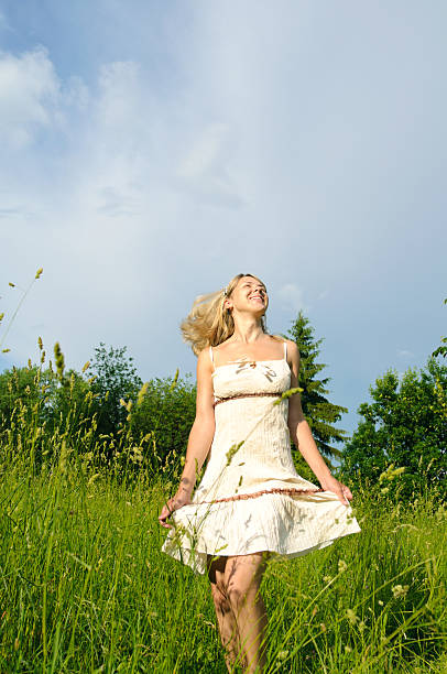 Free Stock Photo of Blonde Woman Dancing In the Meadow | Download Free ...