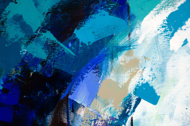 Free Stock Photo of Abstract blue painting with broad brushstrokes ...