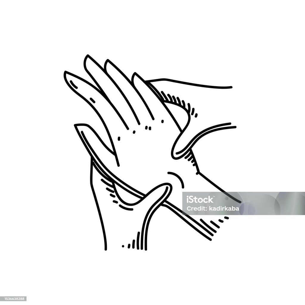 Hand Massage Line Icon Sketch Design Pixel Perfect Editable Stroke Logo Sign Symbol Stock