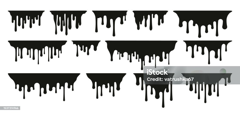 Goutte Dhuile Goutte À Goutte Éclaboussures De Sirop Sucré De Dessin