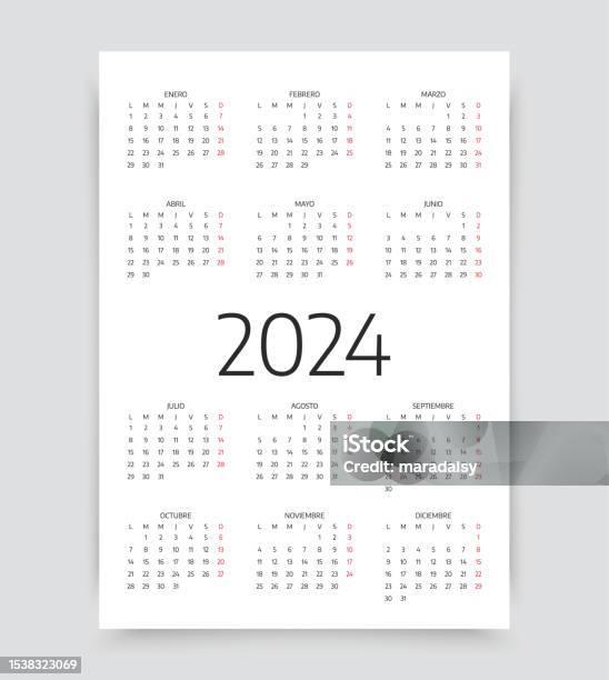 Calendario Spagnolo Per Lanno 2024 Semplice Tasca Modello A Parete ... Calendario Spagnolo Per Lanno 2024 Semplice Tasca Modello A Parete ...