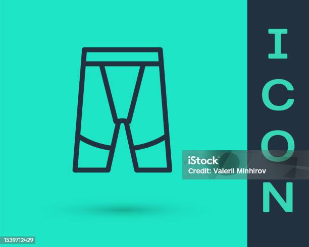 Garis Hitam Ikon Celana Pendek Bersepeda Terisolasi Dengan Latar