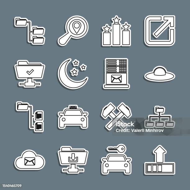 Set Line Loading Folder Tree Ufo Flying Spaceship Ranking Star Moon And ... Set Line Loading Folder Tree Ufo Flying Spaceship Ranking Star Moon And ...