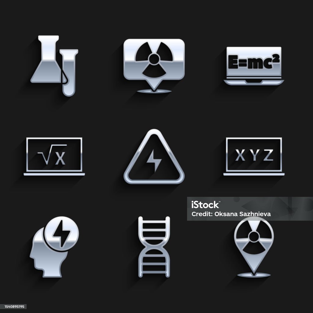 Set High Voltage Dna Symbol Radioactive In Location Xyz Coordinate System Head And Electric