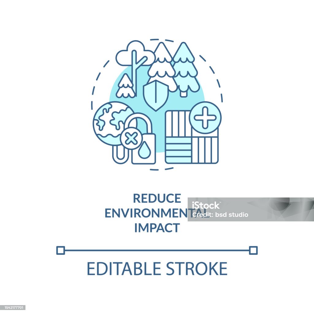 Linear Customizable Reduce Environmental Impact Icon Concept Stock ... Linear Customizable Reduce Environmental Impact Icon Concept Stock ...