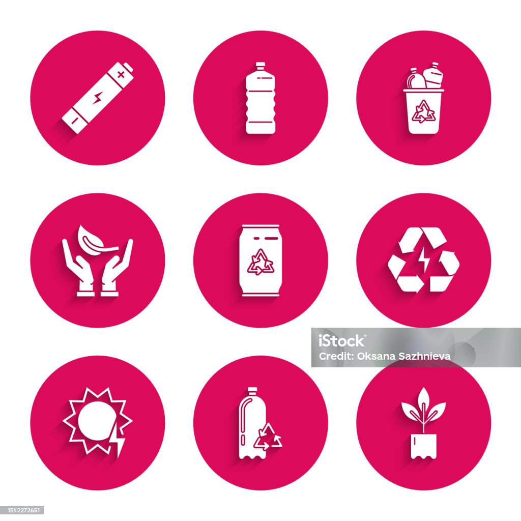 Set Boîte Avec Symbole De Recyclage Et Canette Recyclage Bouteille En