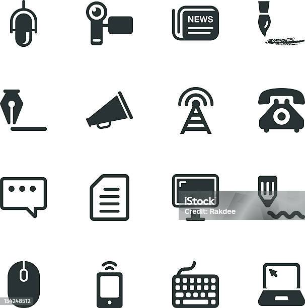 Communication Silhouette Icons Set 2向量圖形及更多互聯網圖片 互聯網 側影 全球通訊 Istock