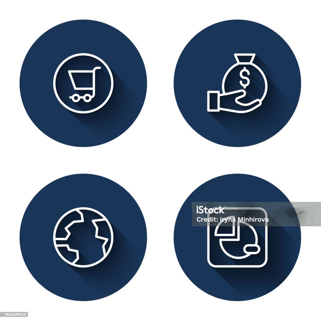 Set Garis Keranjang Belanja Kantong Uang Infografis Grafik Seluruh ... Set Garis Keranjang Belanja Kantong Uang Infografis Grafik Seluruh ...