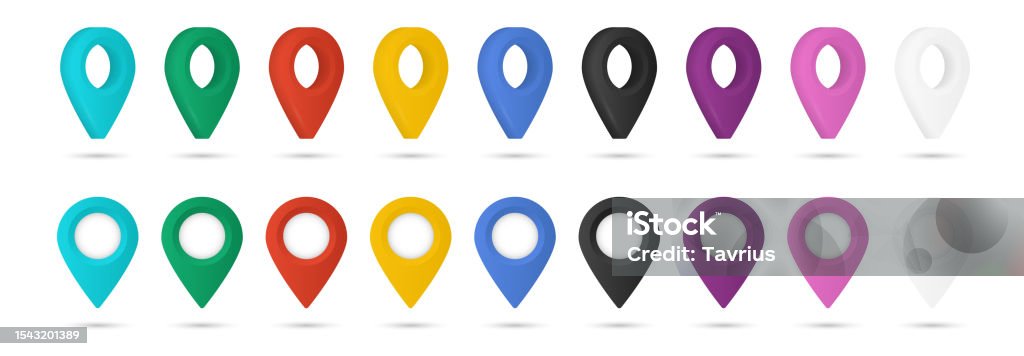 Set Of Bright Map Pointers Shiny Colorful Metal Realistic Map Pointers ... Set Of Bright Map Pointers Shiny Colorful Metal Realistic Map Pointers ...