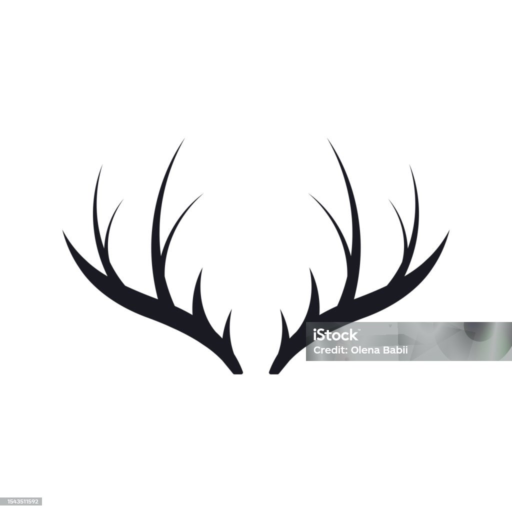 Deer Antler Vector Icon Isolated On White Background Stock Illustration