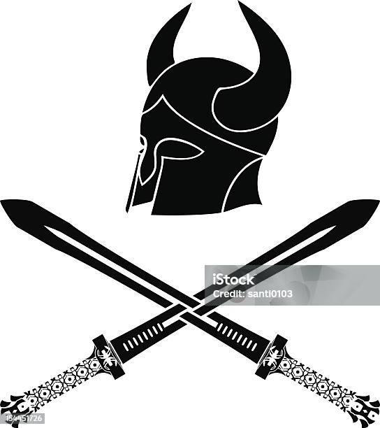 Fantasy Barbarian Helmet With Swords向量圖形及更多一個物體圖片 一個物體 中古時代 保護 Istock