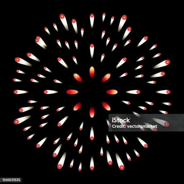 Flat Illustrations Of Fireworks And Pyrotechnic Stock Illustration
