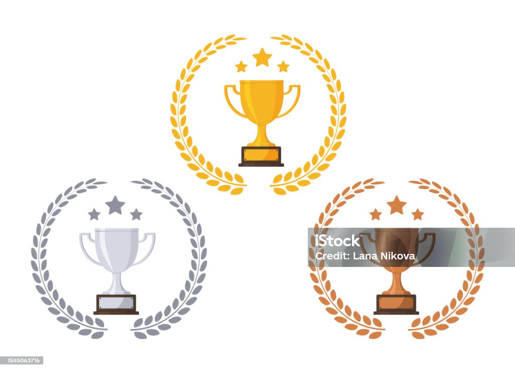 Ilustración de Copas Trofeo Oro Plata Bronce Copas De Premios Del ... Ilustración de Copas Trofeo Oro Plata Bronce Copas De Premios Del ...