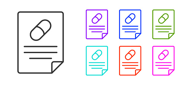 Graphisme Médical De Prescription De Ligne Noire Disolement Sur Le Fond