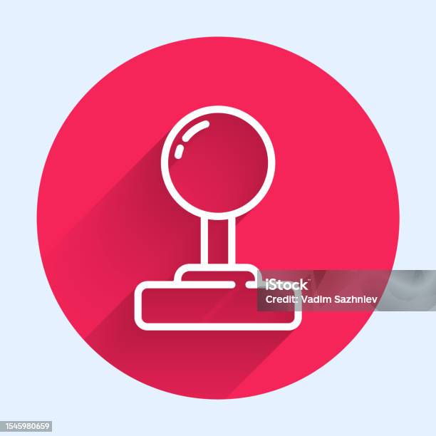 Vetores De Linha Branca Joystick Para Ícone De Máquina Arcade Isolado