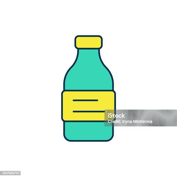 Contour Rempli Icône Bouteille Deau Isolée Sur Fond Blanc Enseigne De
