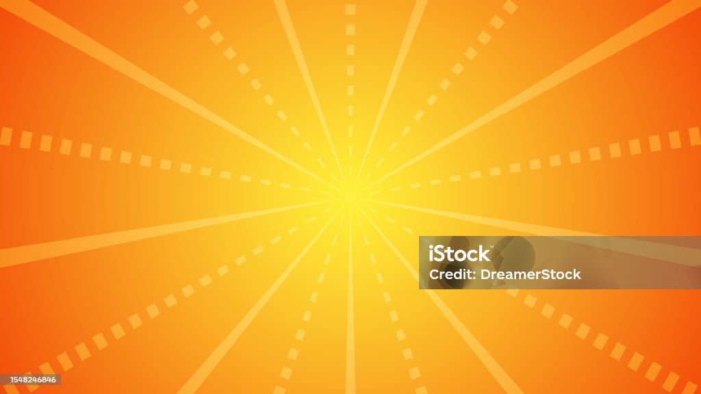 Orange Sunburst Pattern Background Rays Radial Summer Banner Vector