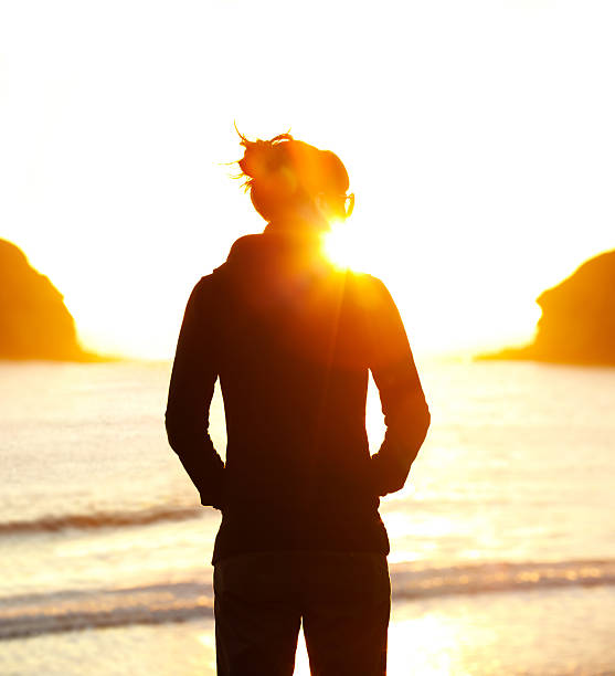 Free Stock Photo of Woman Silhouette Standing in Front of Sunset ...