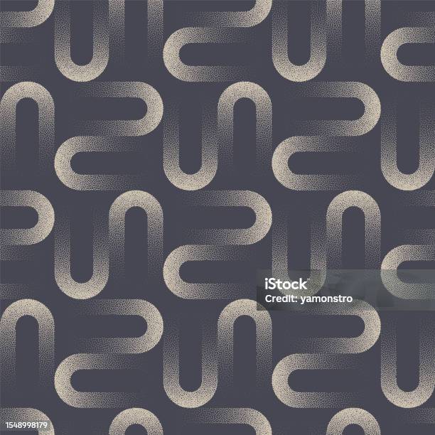 Modern Fashioned Dynamic Seamless Pattern Vector Dot Work Abstract